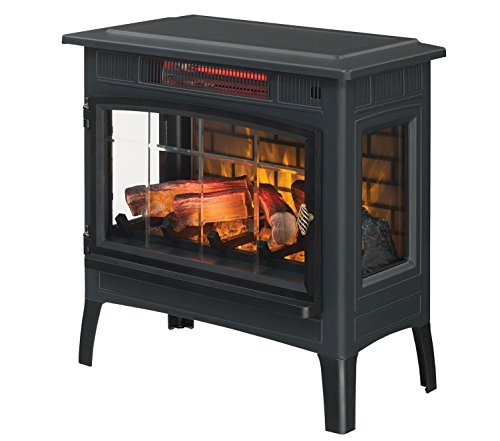 Duraflame Electric Infrared Quartz Fireplace Stove with 3D Flame Effect, Black