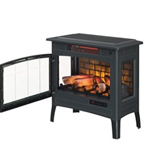 Duraflame Electric Infrared Quartz Fireplace Stove with 3D Flame Effect, Black