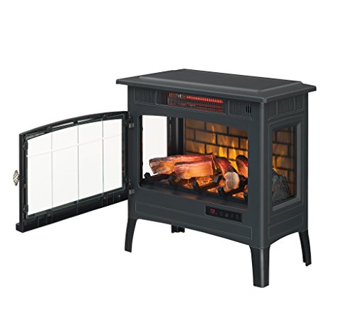 Duraflame Electric Infrared Quartz Fireplace Stove with 3D Flame Effect, Black