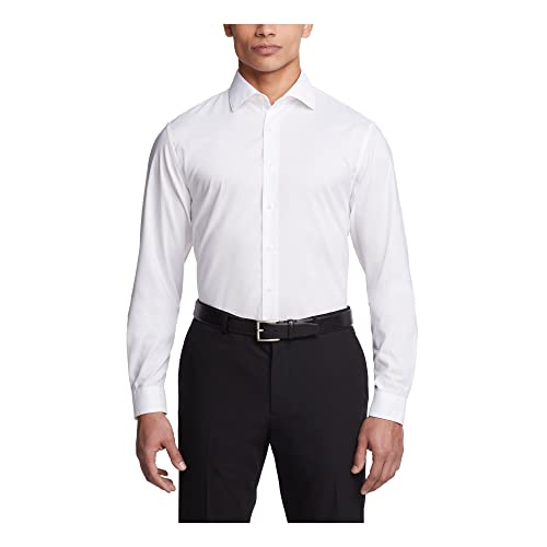 Unlisted by Kenneth Cole mens Slim Fit Solid Dress Shirt, White, 15-15.5 Neck 32 -33 Sleeve US