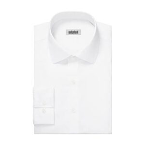 Unlisted by Kenneth Cole mens Slim Fit Solid Dress Shirt, White, 15-15.5 Neck 32 -33 Sleeve US