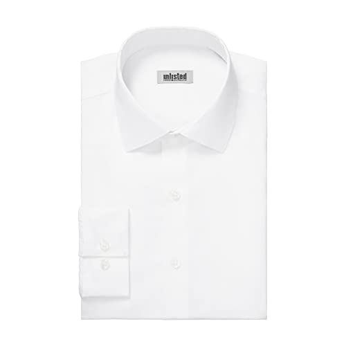 Unlisted by Kenneth Cole mens Slim Fit Solid Dress Shirt, White, 15-15.5 Neck 32 -33 Sleeve US