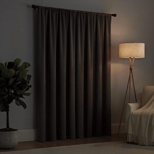 Eclipse Solid Thermapanel Modern Room Darkening Rod Pocket Window Curtain for Bedroom (1 Panel), 54 in x 84 in, Black