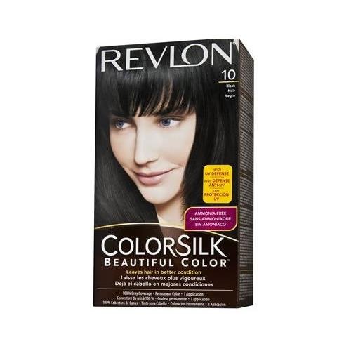 Revlon ColorSilk Beautiful Color Permanent Hair Color 10 Black 1 EA - Buy Packs and SAVE (Pack of 5)