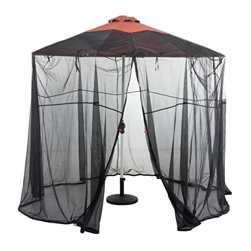 Classic Accessories Water-Resistant 9 Foot Universal Round Patio Umbrella Insect Screen Canopy, Patio Furniture Covers