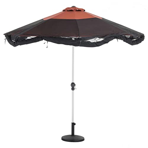 Classic Accessories Water-Resistant 9 Foot Universal Round Patio Umbrella Insect Screen Canopy, Patio Furniture Covers