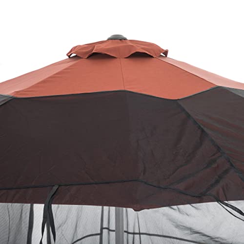 Classic Accessories Water-Resistant 9 Foot Universal Round Patio Umbrella Insect Screen Canopy, Patio Furniture Covers