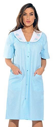 8511-Royal-S Dreamcrest Short Sleeve Duster / Housecoat / Women Sleepwear,Royal,Small