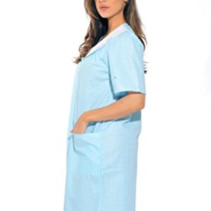 8511-Royal-S Dreamcrest Short Sleeve Duster / Housecoat / Women Sleepwear,Royal,Small