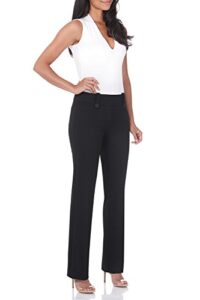 rekucci womens smart desk to dinner stretch bootcut pants w/tummy control (black, 8)