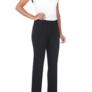 Rekucci Womens Smart Desk to Dinner Stretch Bootcut Pants w/Tummy Control (Black, 8)