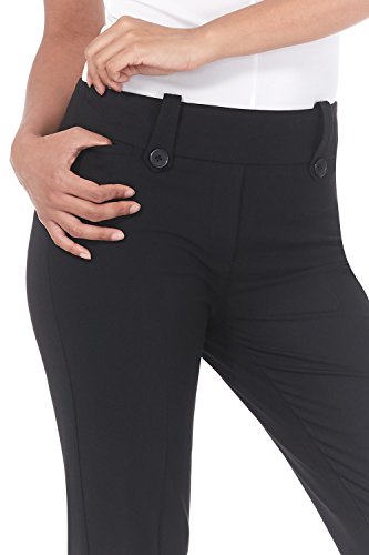 Rekucci Womens Smart Desk to Dinner Stretch Bootcut Pants w/Tummy Control (Black, 8)