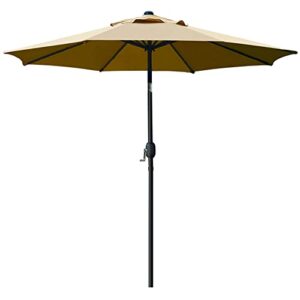 sunnyglade 9' patio umbrella outdoor table umbrella with 8 sturdy ribs (tan)