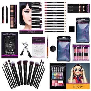 SHANY Bundle Makeup Set - All in One Makeup Bundle Adult Teen Makeup - Includes Pro Makeup Brush Set, Makeup Eyeshadow Palette, Makeup Blender, Lip-gloss