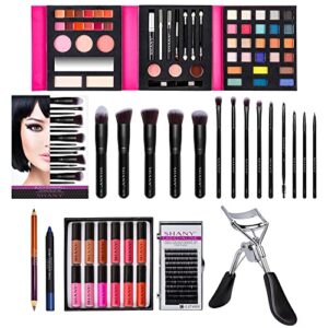 SHANY Bundle Makeup Set - All in One Makeup Bundle Adult Teen Makeup - Includes Pro Makeup Brush Set, Makeup Eyeshadow Palette, Makeup Blender, Lip-gloss