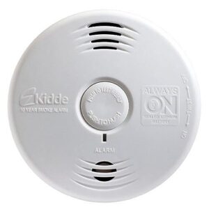 kidde smoke detector, 10-year battery, photoelectric sensor smoke alarm