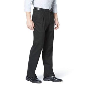 Dockers Men's Classic Fit Easy Khaki Pants-Pleated (Standard and Big & Tall), Black, 36W x 32L