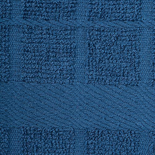 DII Basic Terry Collection Solid Windowpane Dishcloth Set, 12x12, Blue, 6 Piece