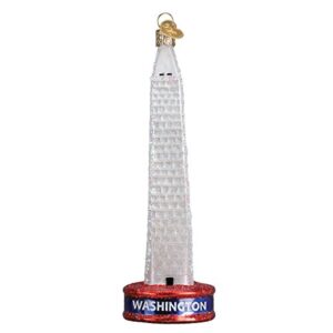 old world christmas glass blown ornament washington monument (20093)