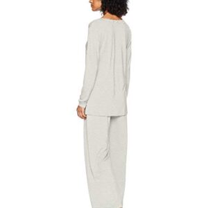 Natori womens Feathers Knit Long Sleeve Pj Pajama Set, Light Heather Grey, X-Small US