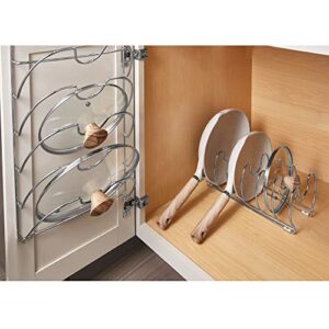 iDesign InterDesign Kitchen Cabinet Storage Skillets, Pans-13, Chrome Classico Cookware 13", 33.5 x 16.1 x 13.13 cm, Pan Organizer-Horizontal