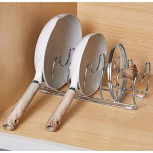 iDesign InterDesign Kitchen Cabinet Storage Skillets, Pans-13, Chrome Classico Cookware 13", 33.5 x 16.1 x 13.13 cm, Pan Organizer-Horizontal