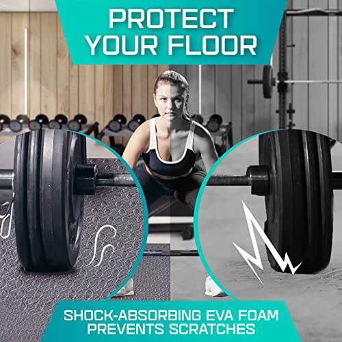 Yes4All Interlocking Exercise Foam Mats with Border – Interlocking Floor Mats for Gym Equipment – Eva Interlocking Floor Tiles (Gray)