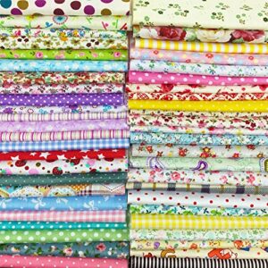 flic-flac 200pcs 4 x 4 inches (10cmx10cm) cotton craft fabric bundle squares patchwork lint diy sewing scrapbooking quilting dot pattern artcraft