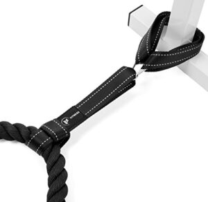 eclipse fitness battle rope anchor strap kit | heavy duty reinforced nylon | easy and fast setup | stops rope damage | stainless steel carabiner | includes exercise guide