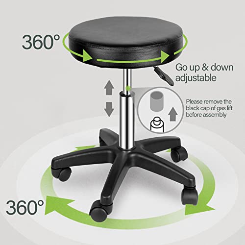 Nova Microdermabrasion Adjustable Hydraulic Rolling Swivel Salon Stool Chair Tattoo Massage Facial Spa Stool Chair Black (Black)