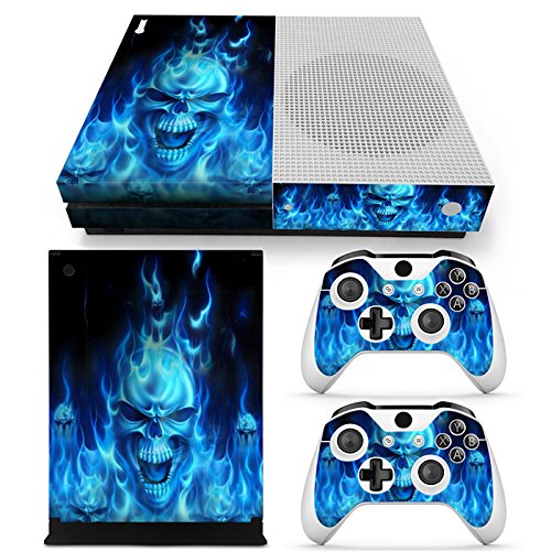 Gam3Gear Vinyl Decal Protective Skin Cover Sticker for Xbox One S Console & Controller (NOT Xbox One Elite / Xbox One / Xbox One X) - Blue Skull