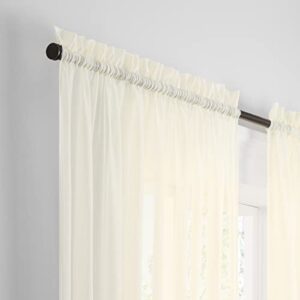 Pairs to Go Victoria Voile Modern Sheer Rod Pocket Window Curtains for Living Room (2 Panels), 59 x 84 in, Ivory