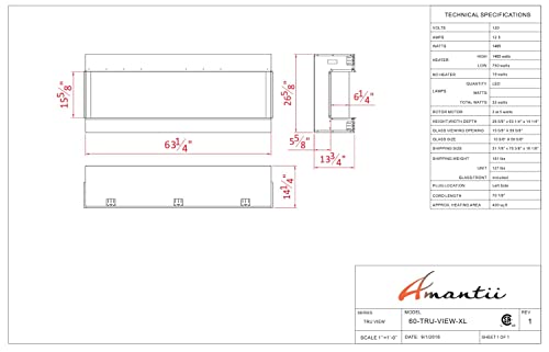 Amantii 60-TRU-View-XL Electric Fireplace