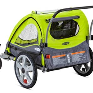 Instep Quick-N-EZ Double Tow Behind Bike Trailer, Converts to Stroller/Jogger, Green