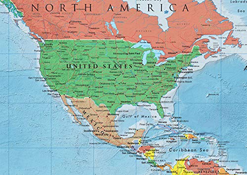 24x36 World Classic Elite Wall Map Mural Poster Laminated