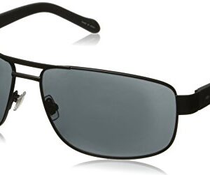 Fossil Men's FOS3060s Rectangular Sunglasses, Matte Black/Gray, 63 mm