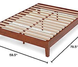 ZINUS Wen Deluxe Wood Platform Bed Frame / Solid Foundation / Wooden Slat Support / No Box Spring Needed / Easy Assembly, Queen