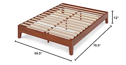 ZINUS Wen Deluxe Wood Platform Bed Frame / Solid Foundation / Wooden Slat Support / No Box Spring Needed / Easy Assembly, Queen