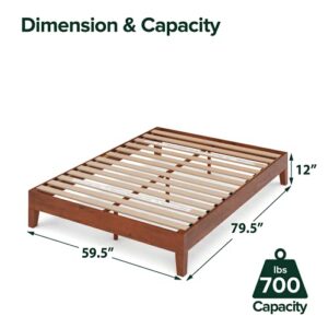 ZINUS Wen Deluxe Wood Platform Bed Frame / Solid Foundation / Wooden Slat Support / No Box Spring Needed / Easy Assembly, Queen