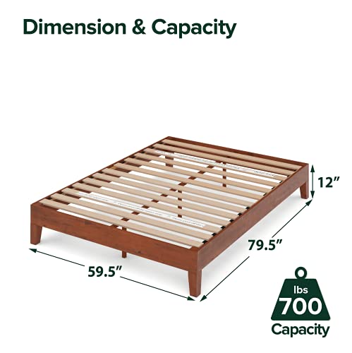 ZINUS Wen Deluxe Wood Platform Bed Frame / Solid Foundation / Wooden Slat Support / No Box Spring Needed / Easy Assembly, Queen