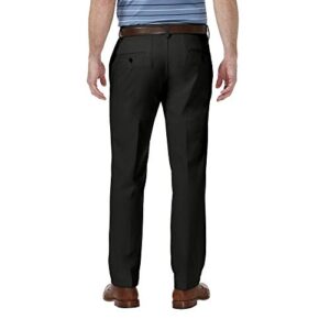 Haggar Men's Cool 18 Pro Straight Fit Flat Front Casual Pant, Black, 36W x 34L