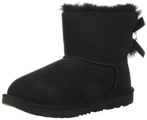 ugg unisex child mini bailey bow ii boot, black, 8 toddler us