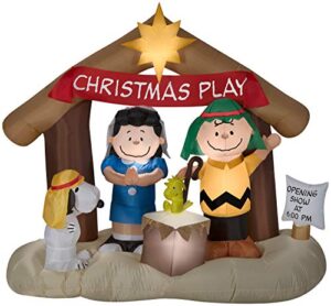 gemmy inflatables peanuts nativity scene