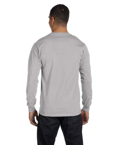 Hanes Men's Essentials Long Sleeve T-shirt Value Pack (2-pack), Light Steel,Medium