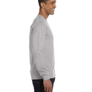 Hanes Men's Essentials Long Sleeve T-shirt Value Pack (2-pack), Light Steel,Medium