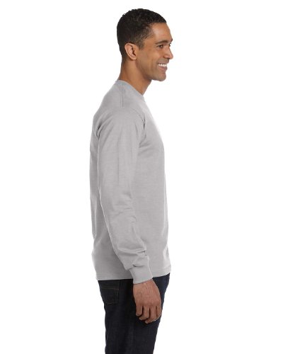 Hanes Men's Essentials Long Sleeve T-shirt Value Pack (2-pack), Light Steel,Medium