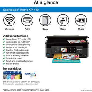 Epson Expression Home XP-440 Wireless Color Photo Printer with Scanner and Copier, Amazon Dash Replenishment Ready