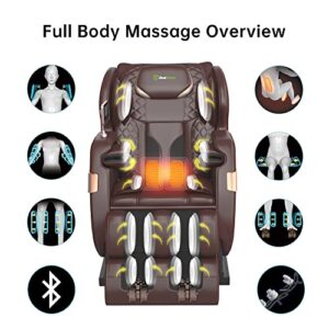 Real Relax 2023 Massage Chair of Dual-core S Track, Full Body Massage Recliner of Zero Gravity with APP Control, Brown