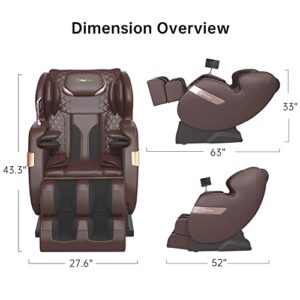 Real Relax 2023 Massage Chair of Dual-core S Track, Full Body Massage Recliner of Zero Gravity with APP Control, Brown