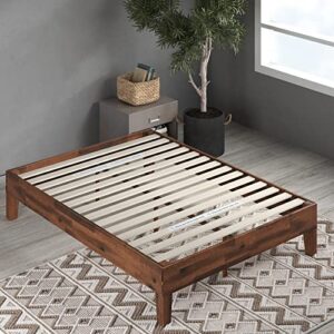 Zinus Marissa 12 Inch Deluxe Wood Platform Bed / No Box Spring Needed / Wood Slat Support / Antique Espresso Finish, Queen